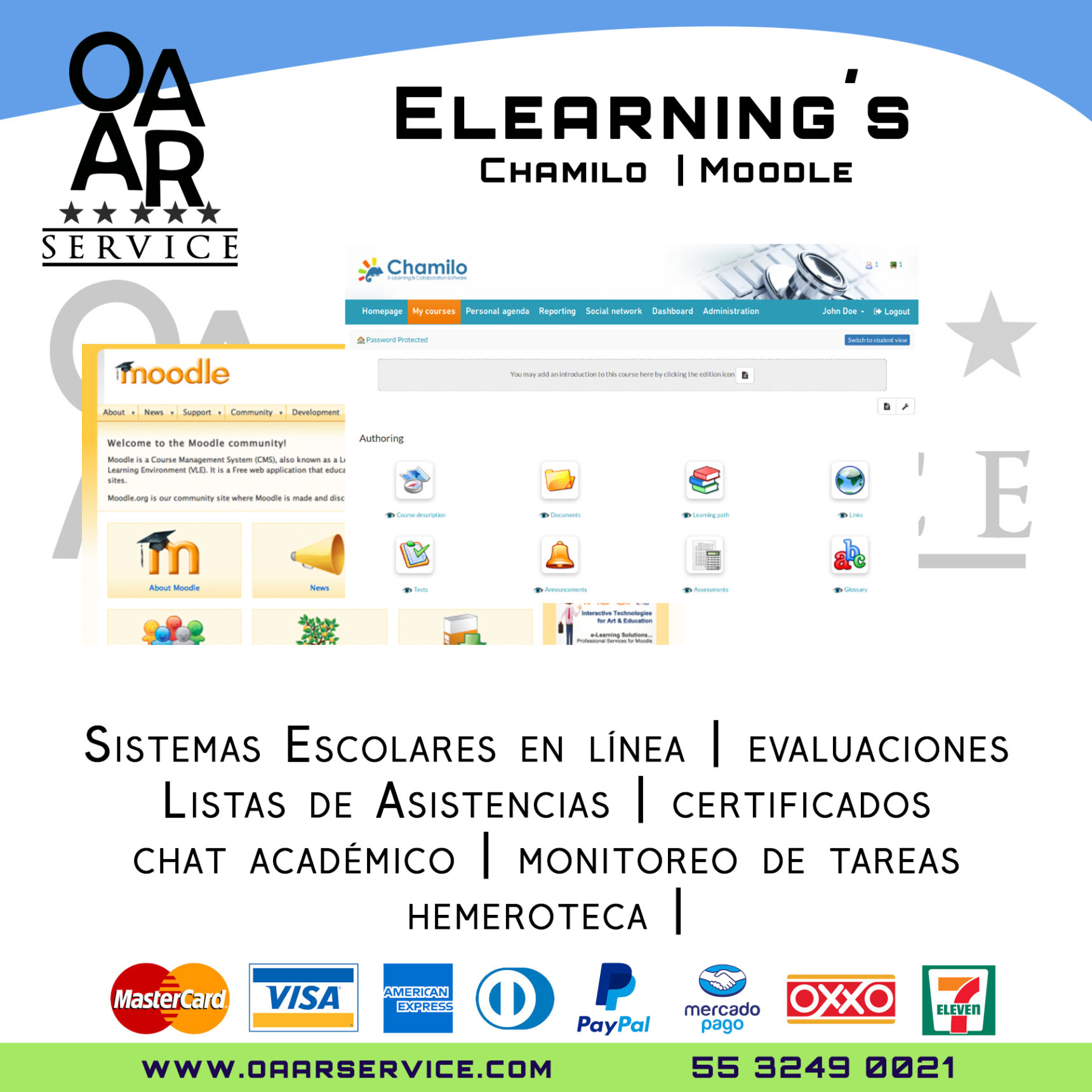 Elearning | Chamilo | Moodle | OAAR Service